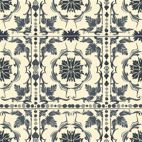 Neoclassical Seamless Pattern With Geometric And Floral Motifs Premium Ai Generated Image