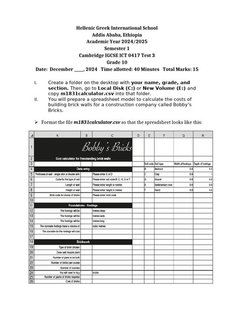 Test 3 Practical Pdf Spreadsheet