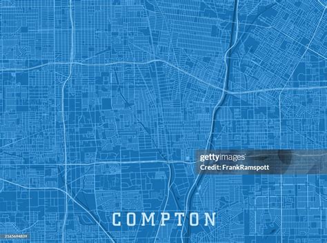 Compton Ca City Vector Road Map Blue Horizontal High Res Vector Graphic Getty Images