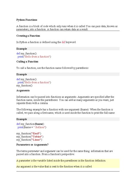 Python Functions Overview And Examples For Cs101 Studocu