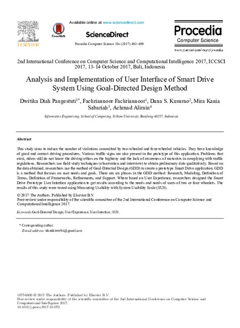 Pdf Analysis And Implementation Of User Interface Of Smart Drive System Using Goal Directed