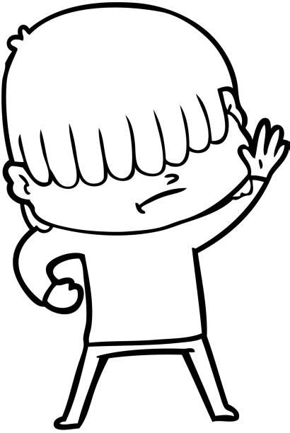 590 Boy Long Hairstyles Drawings Stock Illustrations Royalty Free
