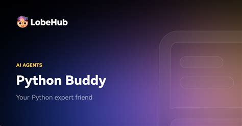 Python Buddy Ai Agents Gpts · Lobehub