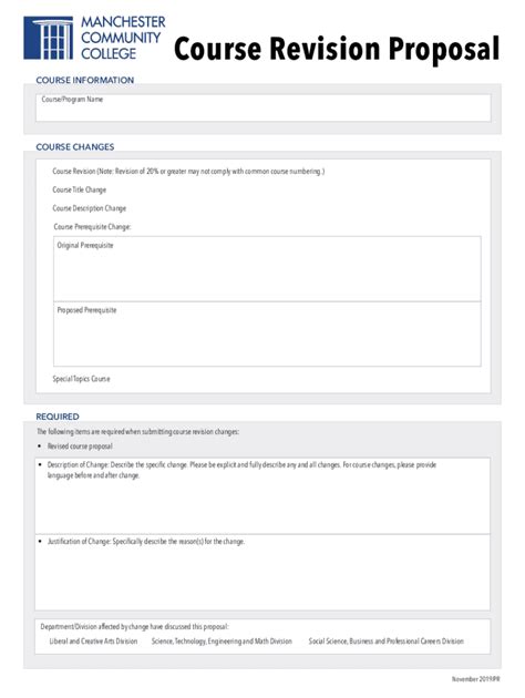 Fillable Online Course Revision Proposalfill Free Fillable Course Revision Proposal Pdf