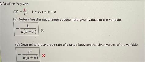 Solved A Function Is Given F T T6 T A T A H A Determine Chegg Com