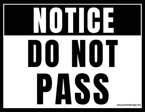 Black And White Do Not Pass Sign Free Download Signs For Sale Sign