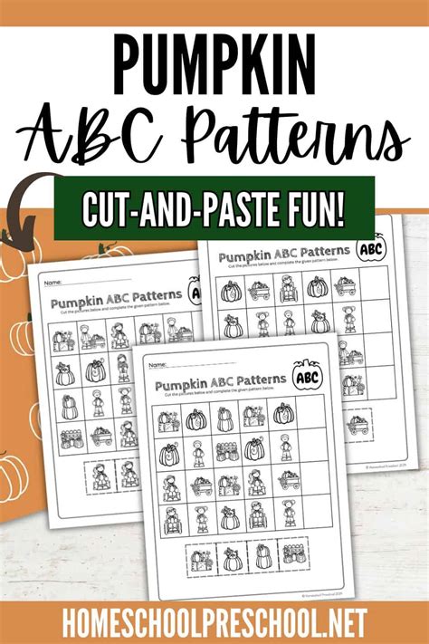 Free Pumpkin Abc Pattern Worksheets For Preschoolers