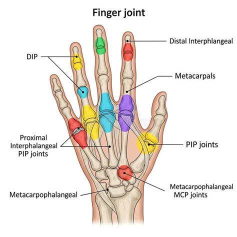 Labeled Diagram Of Human Finger Joints And Bones Human Anatomy Stock