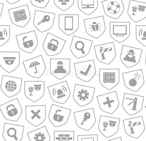 Safety Seamless Pattern White Stock Vector Illustration Of Icons