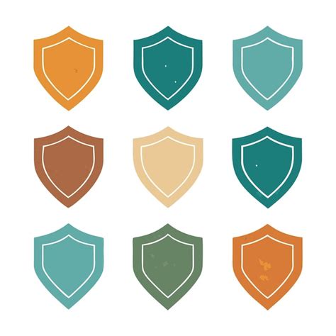 A Collection Of Different Colored Shield Logos Premium Ai Generated