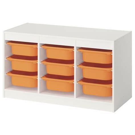 Trofast White Light Orange 99x44x56 Cm Storage Unit 89574453 Ikea