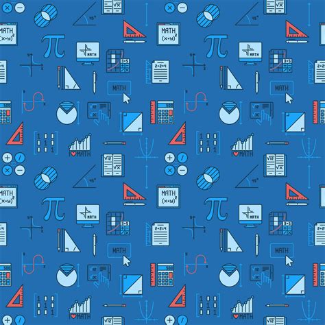 Mathematics Colored Seamless Pattern Math Education Vector Creative