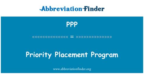 Ppp Significa Programa De Colocación De Prioridad Priority Placement