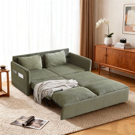 Mercer41 3 In 1 Full Size Convertible Sofa Bed Loveseat 65 Wide