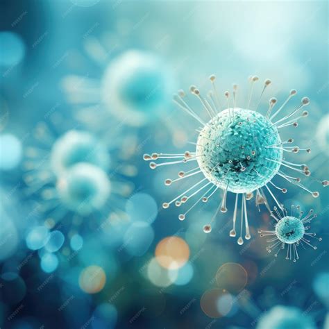 Premium Photo Light Blue Background Biological Immune Cells Blurred