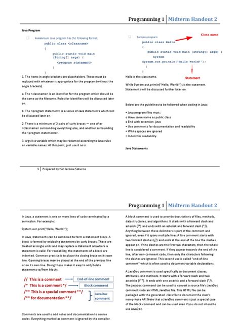 Programming1 Midterm Handout2 Pdf Data Type Integer Computer