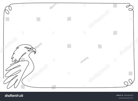One Line Art Eagle Bird Frame Stock Vector Royalty Free 2441832933 Shutterstock