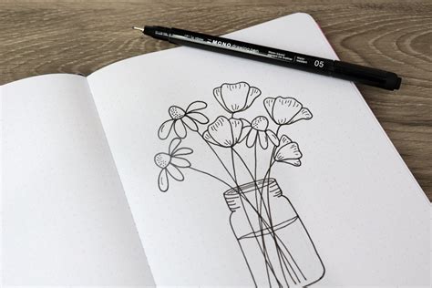 Flower Drawings In Notebooks Flower Drawing From A Few Months Ago