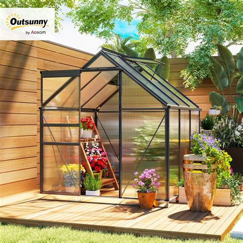 Outsunny 6 X 6 X 65 Polycarbonate Walk In Greenhouse Instruction