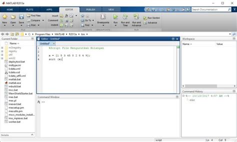 cara membuat script file atau m file pada matlab advernesia