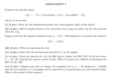 Solved ASSIGNMENT 1 Consider The Periodic Signal Chegg Com