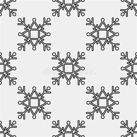 Geometric Snowflake Seamless Pattern