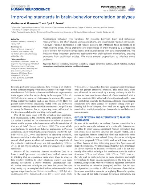 Pdf Improving Standards In Brain Behavior Correlation Analyses