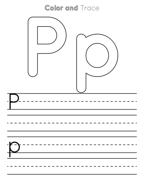 P Letter Tracing Worksheet Uppercase And Lowercase Letter Or Alphabet