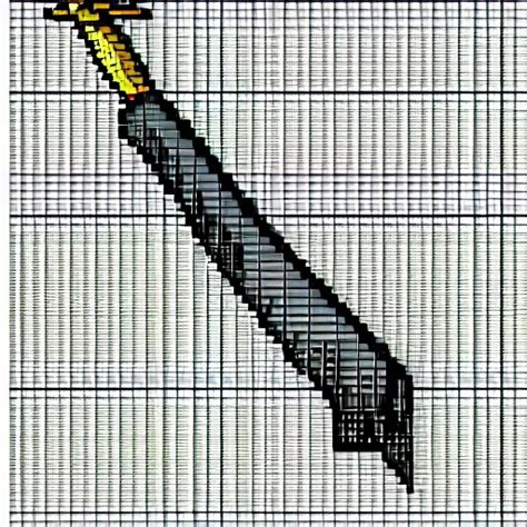 Minecraft Wood Sword Pixel Art