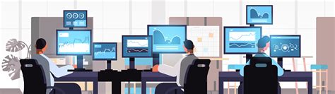 상인 팀 주식 시장 브로커는 직장에서 컴퓨터 모니터에 차트 그래프와 요금을 분석 가격에 대한 스톡 벡터 아트 및 기타 이미지 가격 거래자 경영자 Istock