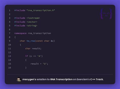 Msoygens Solution For Rna Transcription In C On Exercism