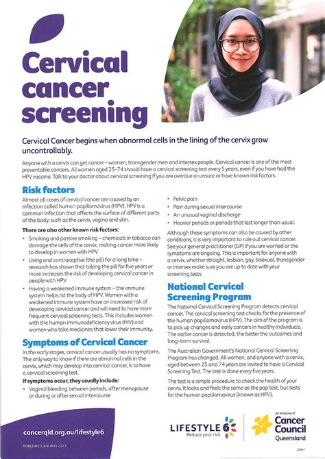 Lifestyle 6 Cervical Cancer Screening Cancer Council Queensland Resources