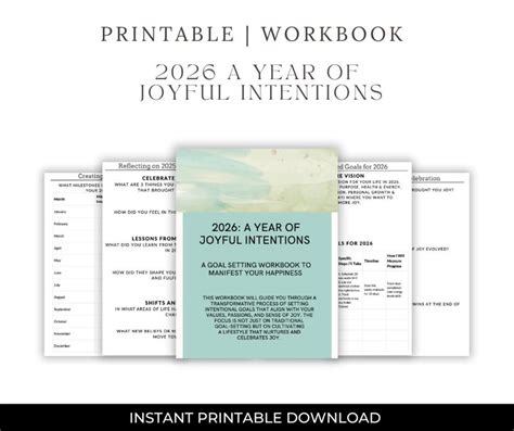 2026 Year Of Joyful Intentions Workbook Goal Setting For A Joyful