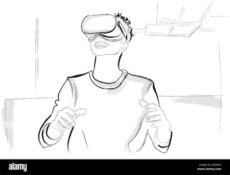 Boy Wearing Vr Glasses Vector Storyboard Innovation And Communication