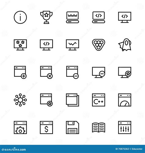 User Interface Line Vector Icons 31 Stock Illustration Illustration Of Drive Mark 70875362
