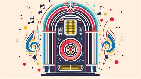 Premium Photo A Retro Jukebox With A Colorful Background The Jukebox Is Decorated With Music