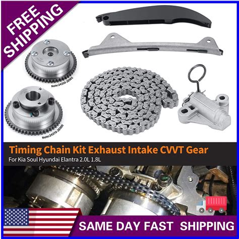 Engine Timing Chain Kit Camshaft Phaser For Hyundai Kia 1 8l 2 0l