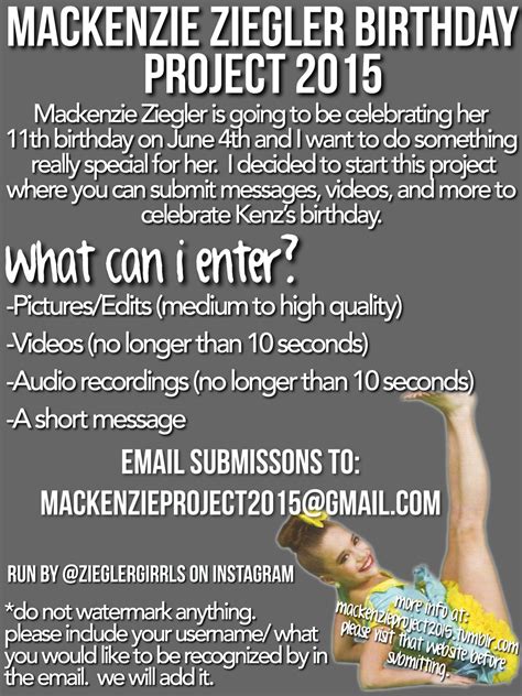 Mackenzie Ziegler Birthday Project 2015