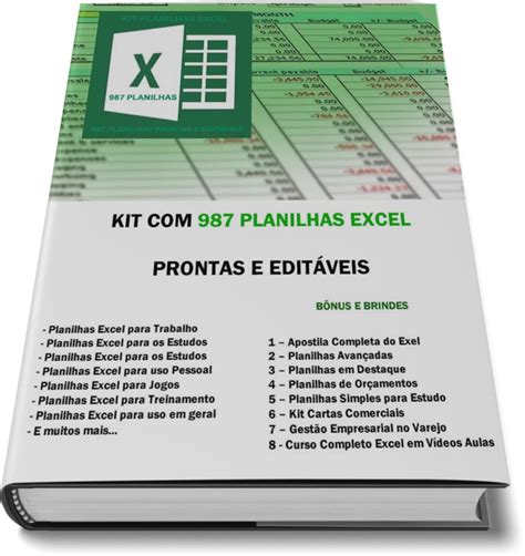 987 Planilhas Excel Prontas Planilhas Excel Com Direitos De Revenda