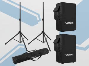 Vonyx Active Pa System With Mixer 2x 15 Inch 1000w Speakers Tripod