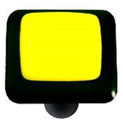Hot Knobs Black Border With Sunflower Yellow Square Glass Cabinet Knob