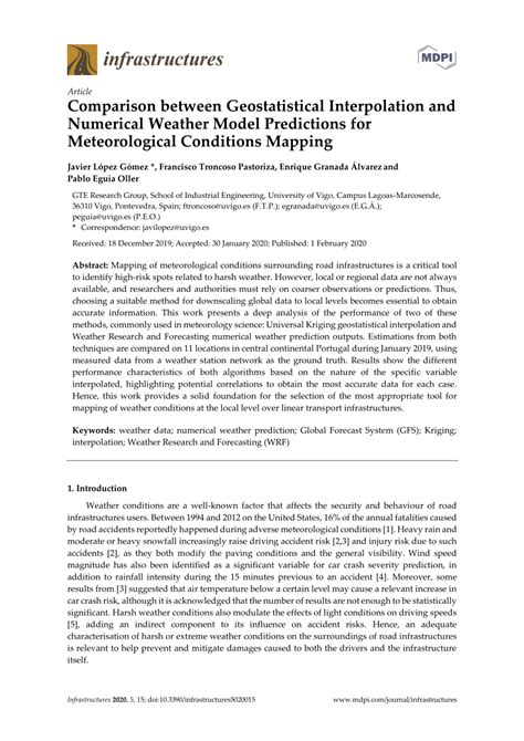 PDF Comparison Between Geostatistical Interpolation And Numerical Weather Model Predictions
