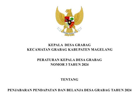 Website Desa Grabag First Detail Artikel Peraturan Kepala Desa No