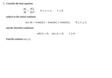 Solved Consider The Heat Equation Partial Derivative