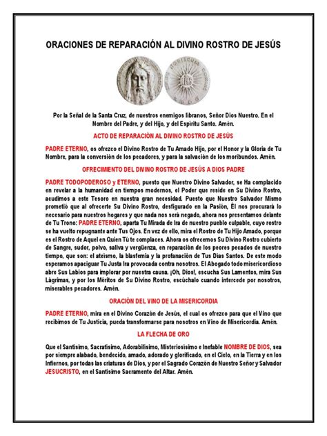 Oraciones De Reparación Al Divino Rostro Pdf