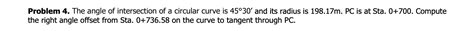 solved problem 4 the angle of intersection of a circular