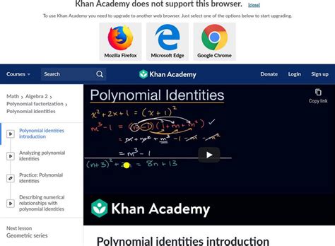 Khan Academy Algebra Ii Polynomial Identities Introduction
