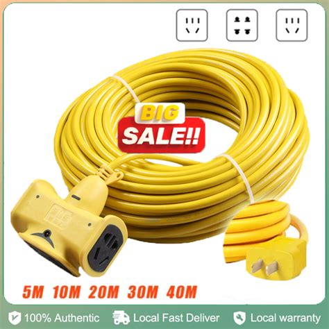 5m 40m Extension Cord Socket With Cable Extra Long Plug In Strip For