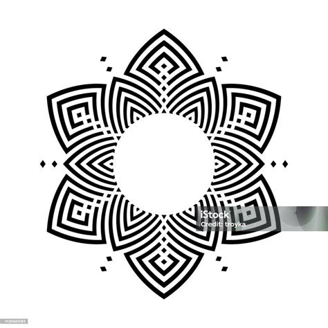 Abstract Radial Circle Pattern Decorative Design Element Stock