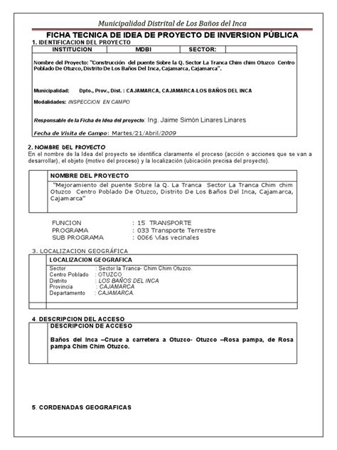 002 Ficha Tecnica Pdf Puente Infraestructura